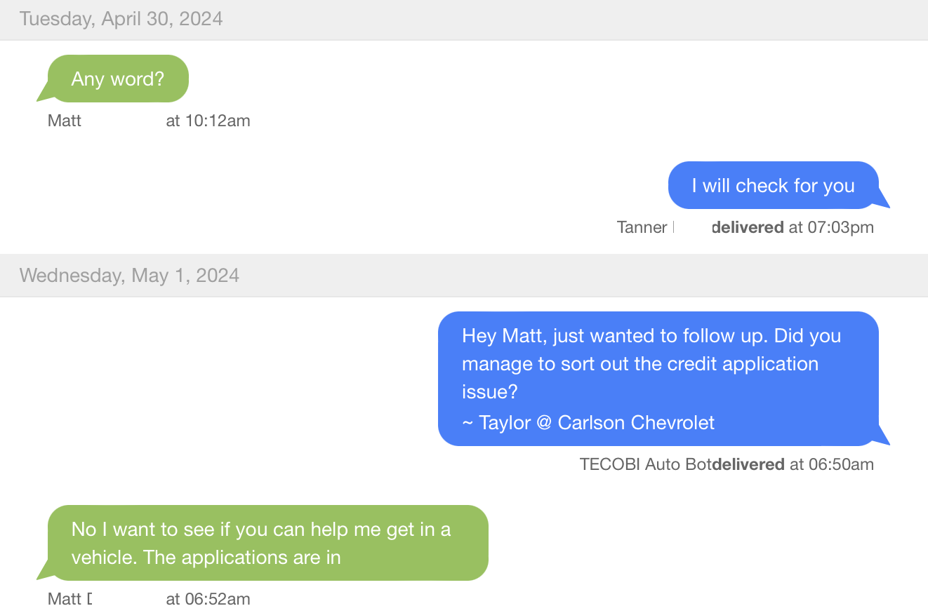 #1 Automotive AI Customer Engagement Tool | Chat GPT & TECOBI Auto Bot
